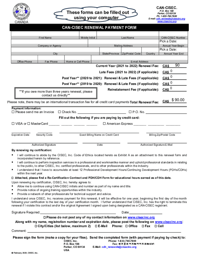 Fillable Online Application to Assess Eligibility for the CISEC ...