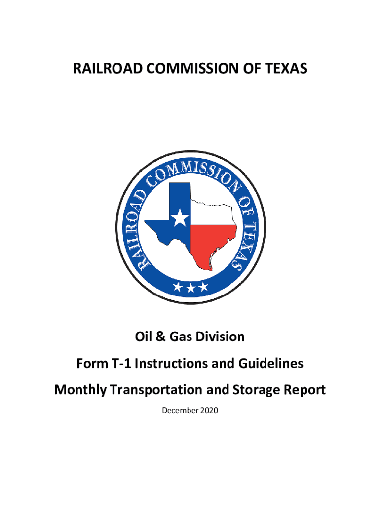 Fillable Online rrc state tx Form T-1 Instructions Proposed Fax Email ...