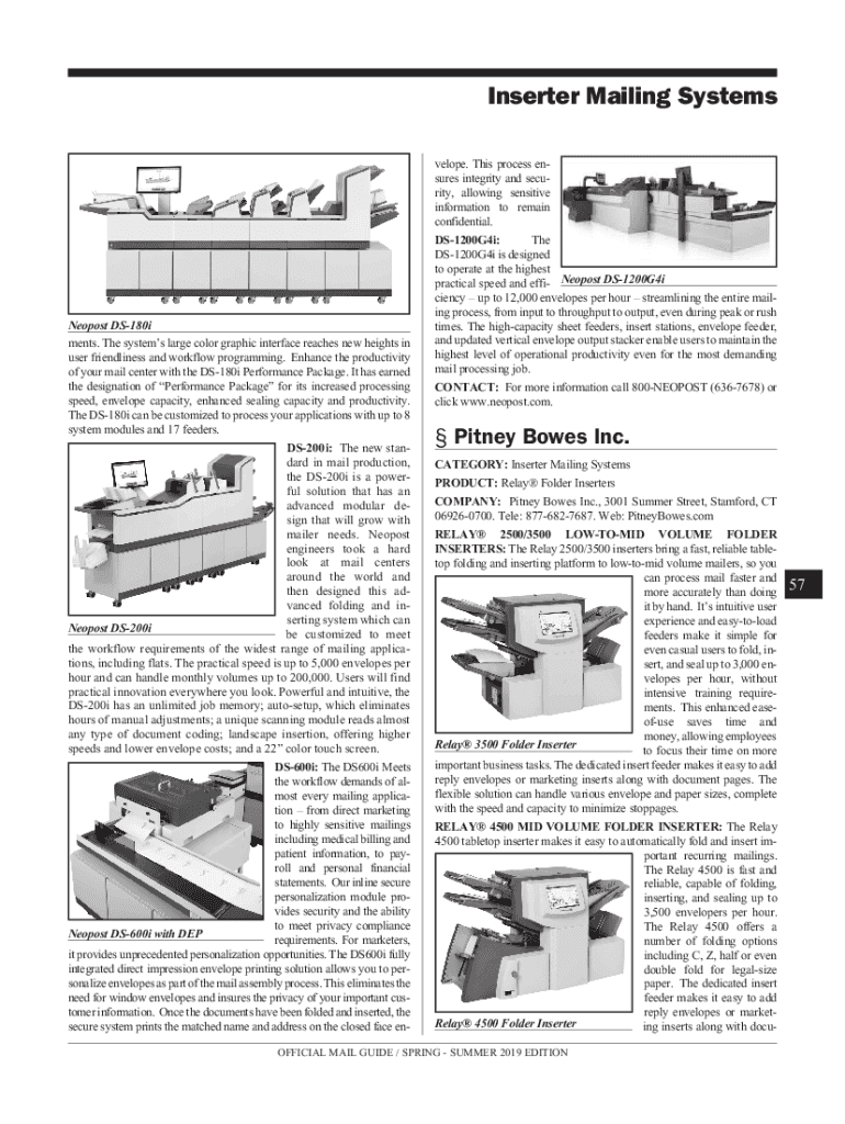 Fillable Online DS-150/180 Folding Inserting System - Multipost Curacao ...
