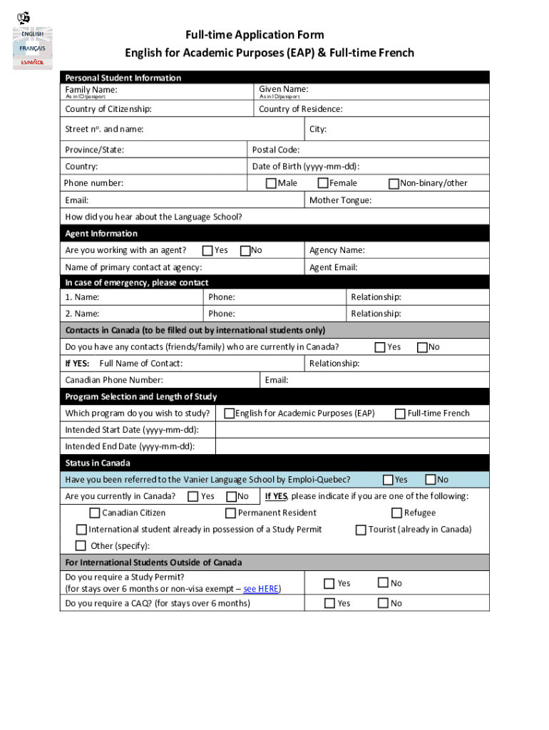 Fillable Online Application Form - EAP Fax Email Print - pdfFiller