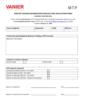 Fillable Online MTP-Release-Application-Form.pdf - Vanier College Fax ...