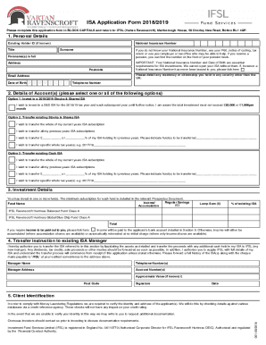 Fillable Online ISA Application Form 2018/2019 - Ravenscroft Fax Email ...