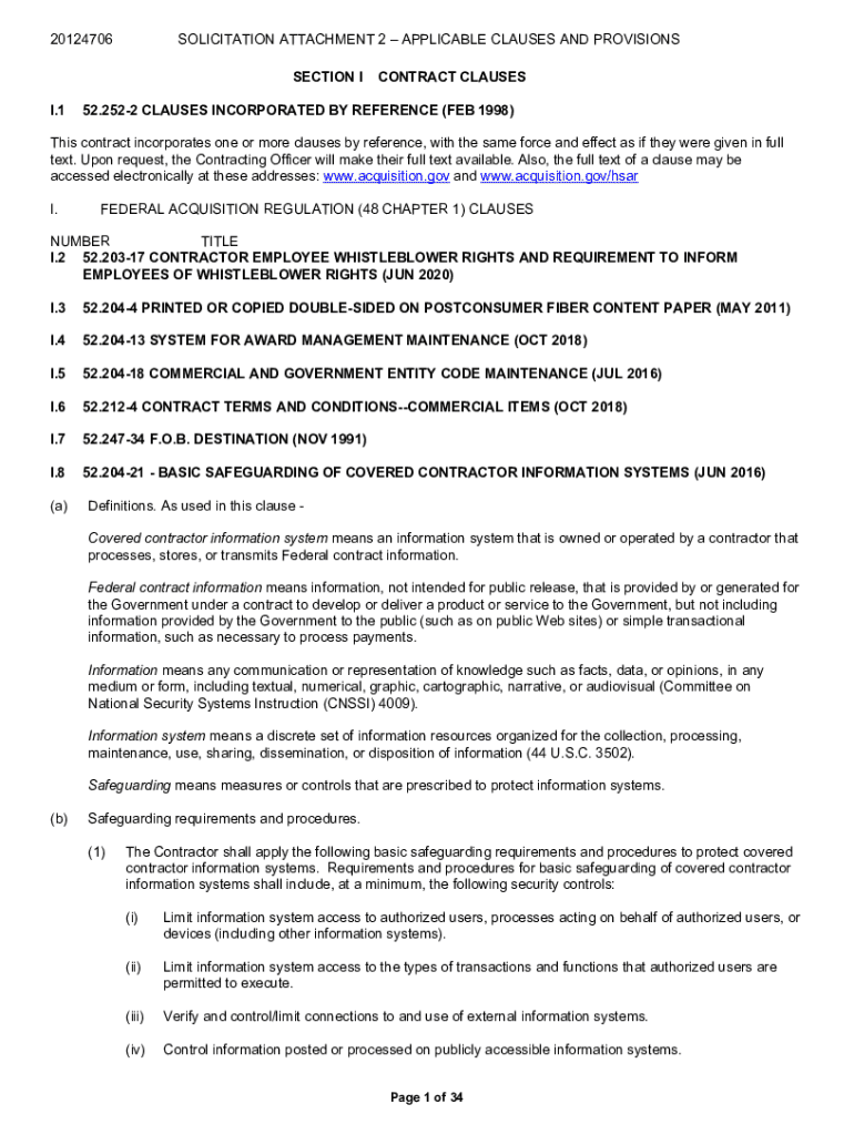 Fillable Online 52.252-2 Clauses Incorporated by Reference. - Acquisition.GOV Fax Email Print ...