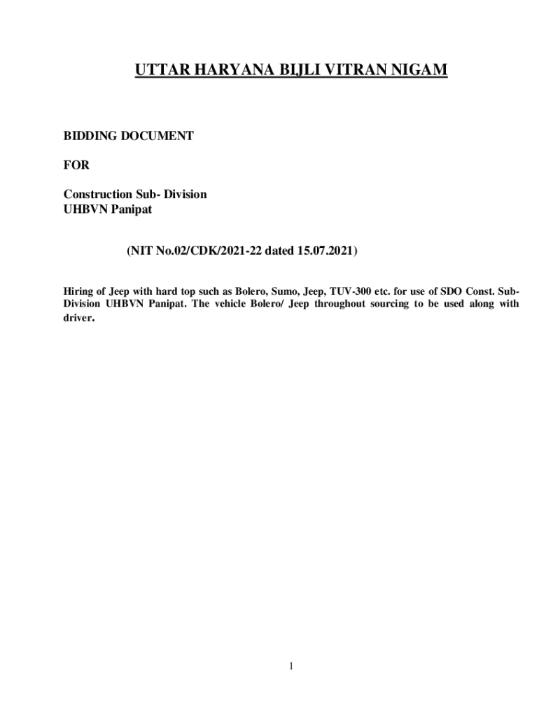 Fillable Online uhbvn org UTTAR HARYANA BIJLI VITRAN NIGAM Consumer ...