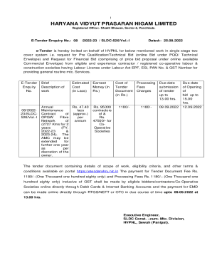 Fillable Online HARYANA VIDYUT PRASARAN NIGAM LIMITED - HVPNL Fax Email ...