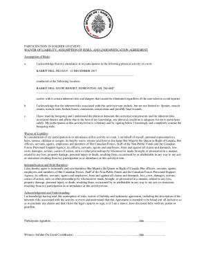 Fillable Online special event assumption of risk and waiver of ...