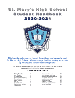 Fillable Online stmary wcdsb This handbook is an overview of the ...
