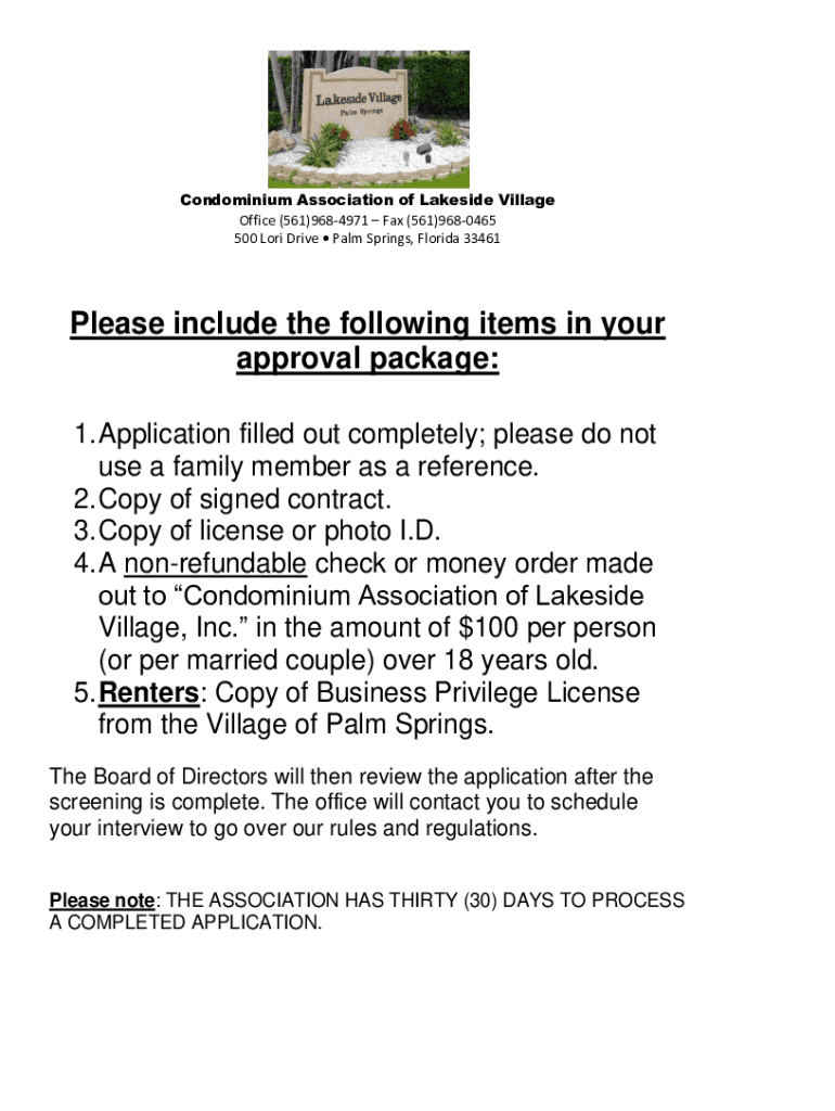 Fillable Online Please include the following items in your approval ...