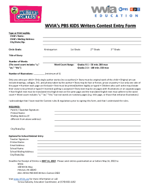 Fillable Online WVIA's PBS KIDS Writers Contest Entry Form - cloudfront ...