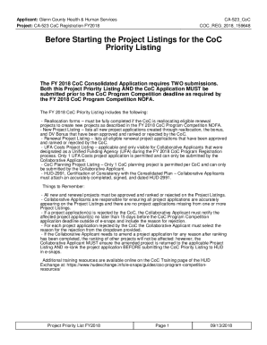 Fillable Online Before Starting the CoC Application - County of Glenn ...