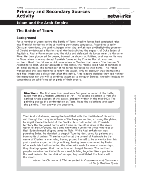 Fillable Online Primary and Secondary Sources Activity: The Battle of ...