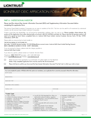 Fillable Online LIONTRUST OEIC APPLICATION FORM Fax Email Print - pdfFiller