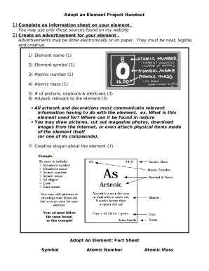 Adopt-an Element worksheet science.doc - Course Hero Doc Template ...