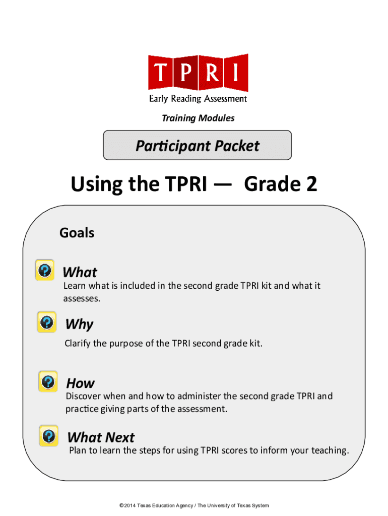 Fillable Online Unit 3. How and When Do We Administer the TPRI in Grade 2? Fax Email Print ...