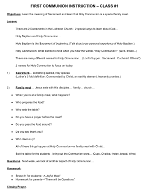 Fillable Online Online First Communion Classes - Certificate of ...