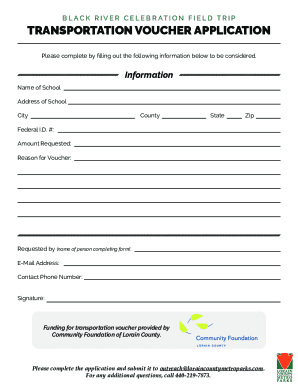Fillable Online TRANSPORTATION VOUCHER APPLICATION Fax Email Print ...