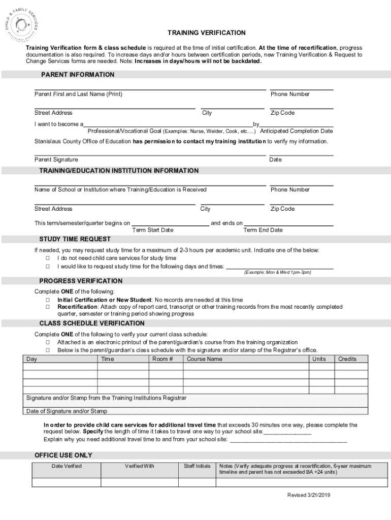 Fillable Online Training Verification Form Template - 123 Form Builder ...