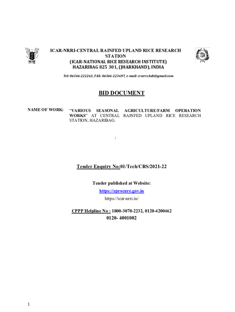 Fillable Online ICAR - NATIONAL RICE RESEARCH ... - ICAR-NRRI Fax Email Print - pdfFiller