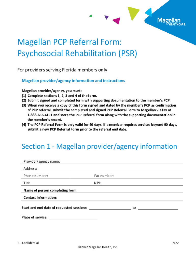 Fillable Online Magellan PCP Referral Form: Targeted Case Management ...