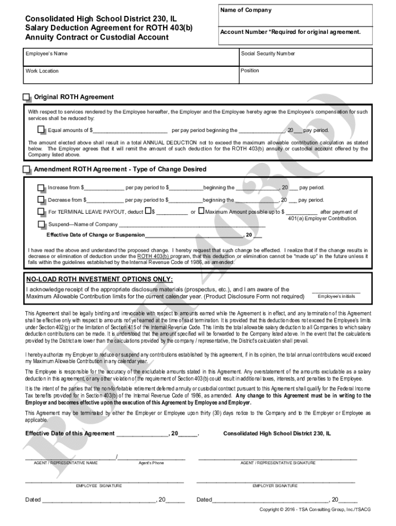 Fillable Online Salary Reduction Agreement 403(b) (TSA) Plan - Yumpu ...
