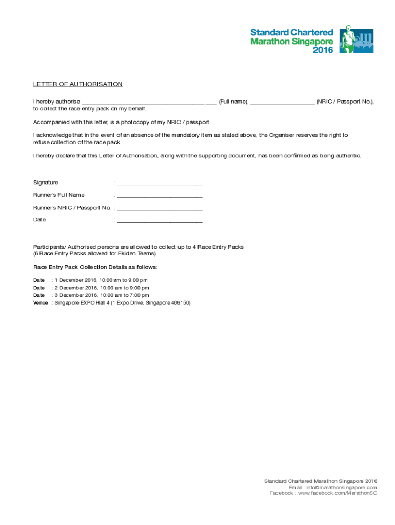 Fillable Online Authorization Letter To Claim - Fill Online, Printable ...