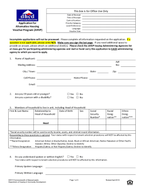 Fillable Online Application for Alternative Housing Voucher Program ...