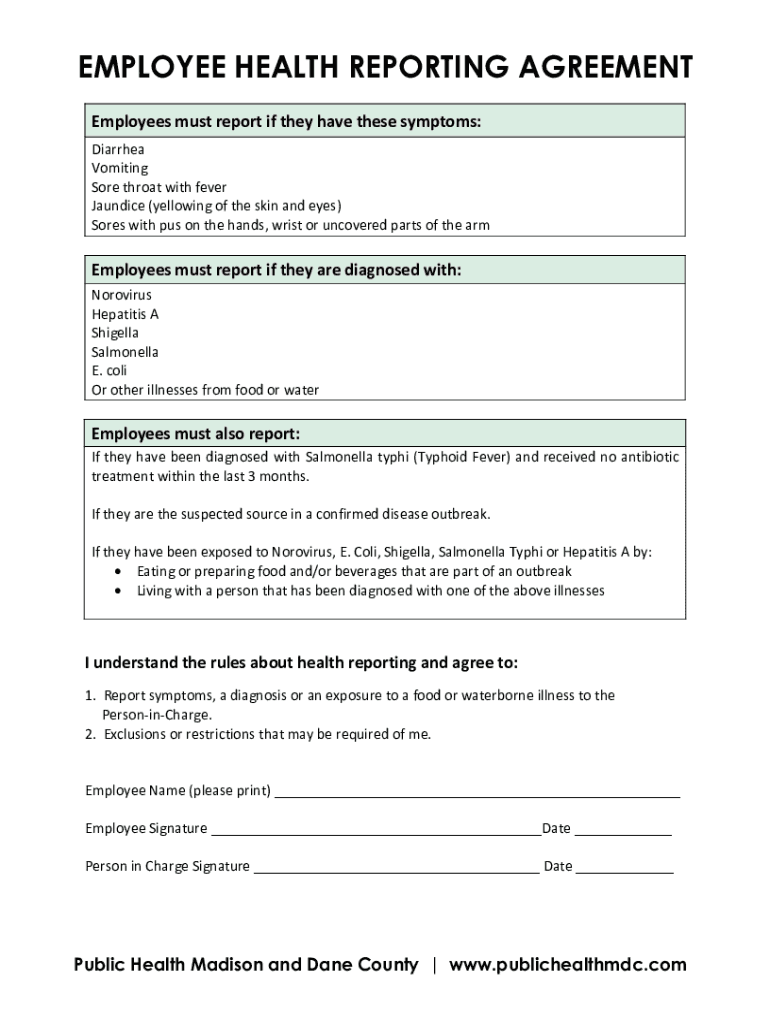 Fillable Online Employee Illness Log - DeKalb County Health Department ...