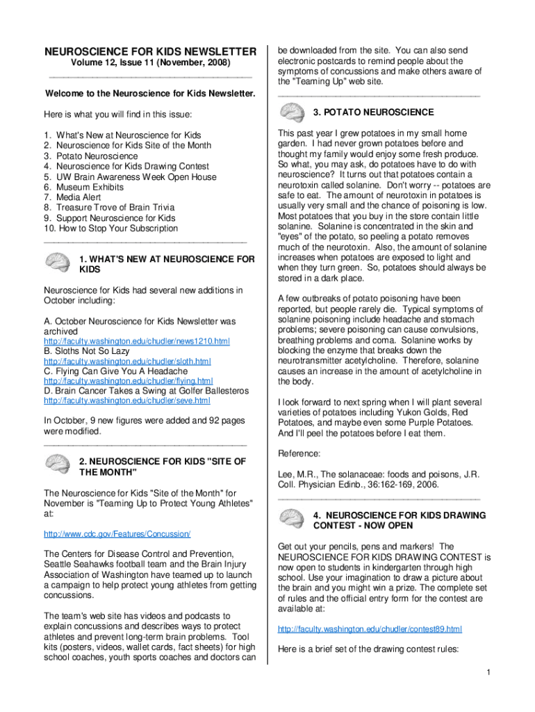 Fillable Online faculty washington 1. what's new at neuroscience for ...