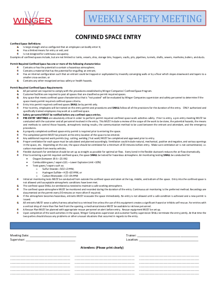 Fillable Online What's Required for a Confined Space Hazard Evaluation ...