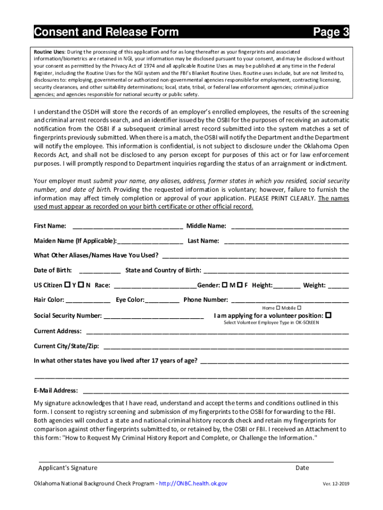 Fillable Online ODH Form 805 Uniform Employment Application ...