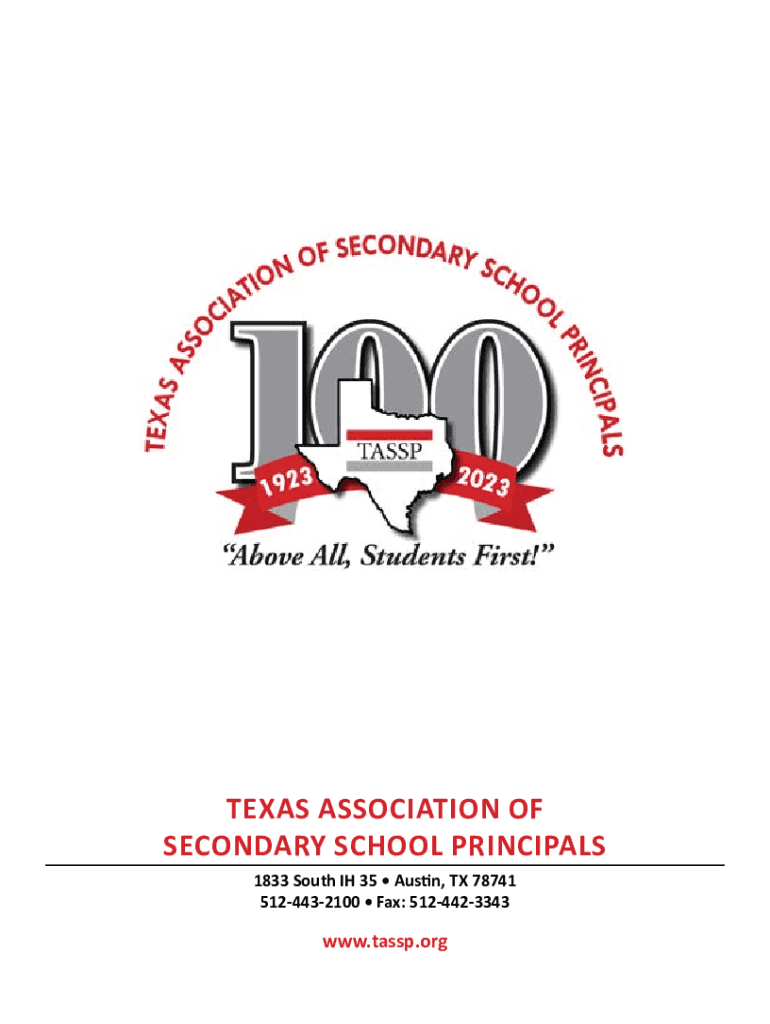 Fillable Online TASSP Staff - Texas Association of Secondary School Principals Fax Email Print ...