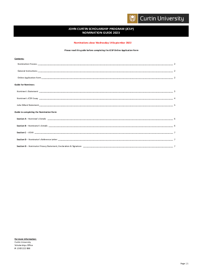 Fillable Online College Scholarships - John Curtin College of the Arts ...