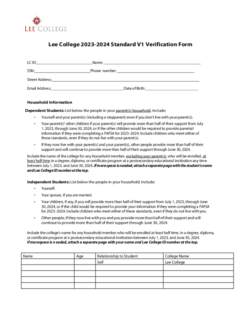 Fillable Online Dependent Student 20232024 Wells College Verification ...