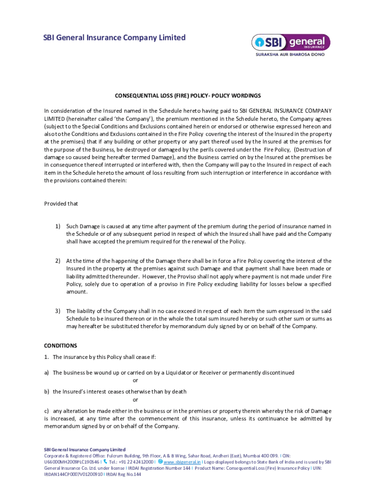 Fillable Online Whereas the Insured named in this schedule hereto has ...