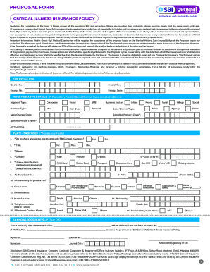 Fillable Online CRITICAL ILLNESS INSURANCE POLICY Proposal Form.cdr Fax ...