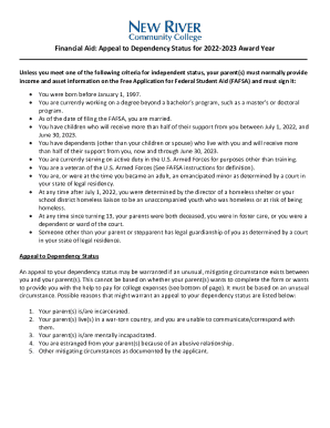 Fillable Online 2022-2023 Dependency Status Review Form Fax Email Print ...