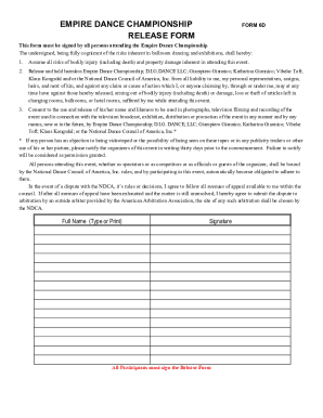 Fillable Online 6D-Release-Form.pdf - Empire Dance Championship Fax ...