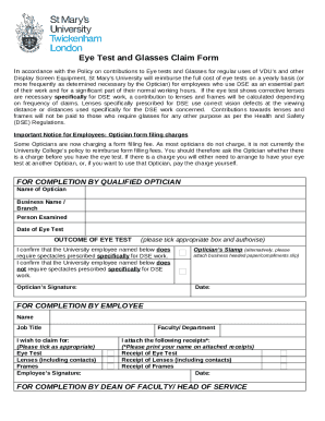 Eye-Test-Glasses-Claim-. Eye Glasses Claim Doc Template | pdfFiller