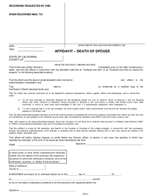 Fillable Online AFFIDAVIT - DEATH OF TRUSTEE - Landmark Escrow Fax ...