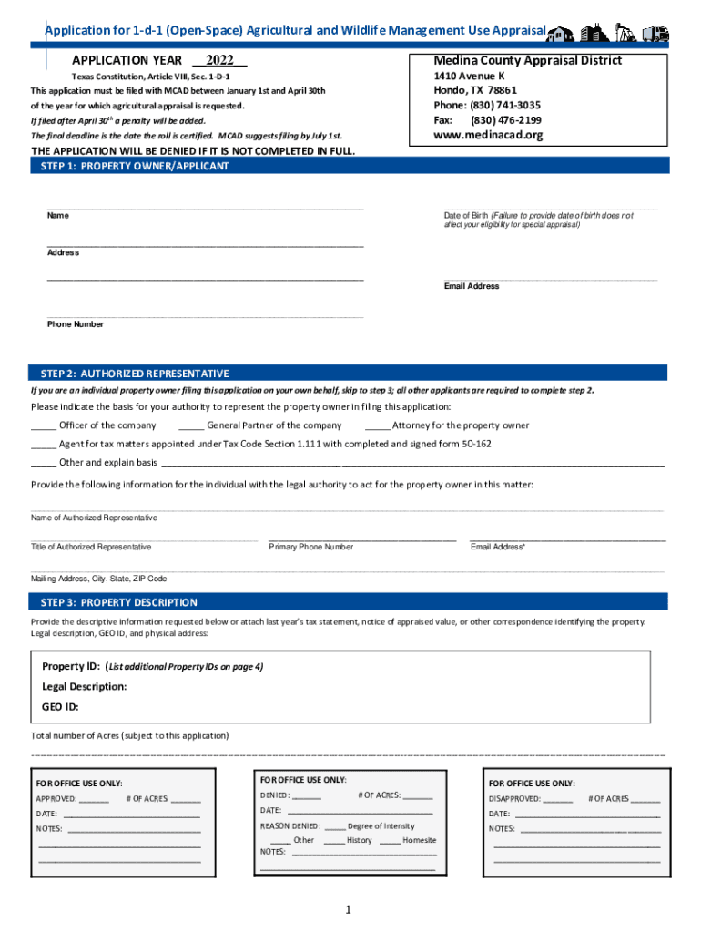 Fillable Online Tax Assessor-Collector - Medina County, Texas Fax Email ...