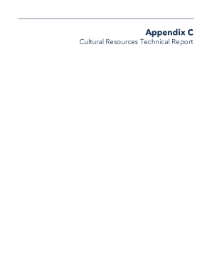Fillable Online Appendix C: Cultural Resources Technical Report Fax ...
