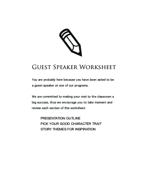 Fillable Online Guest Speaker Worksheet - Squarespace Fax Email Print ...