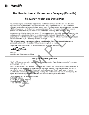 Fillable Online The Manufacturers Life Insurance Company (Manulife) Fax ...