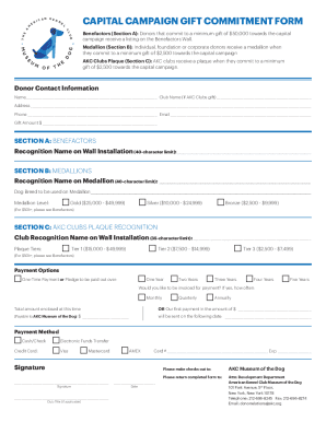 Fillable Online images akc MAJOR DONOR GIFT COMMITMENT FORM Fax Email ...