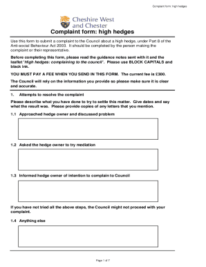 Fillable Online high-hedges-complaint-form Fax Email Print - pdfFiller