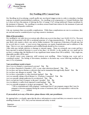 Fillable Online Dry Needling (DN) Consent Form Fax Email Print - pdfFiller