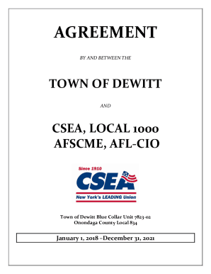 Fillable Online AGREEMENT CITY OF SYRACUSE CSEA, INC. LOCAL 1000 ...