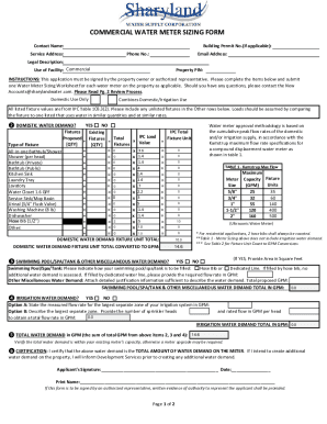 Fillable Online W-4 large meter sizing worksheet Fax Email Print ...