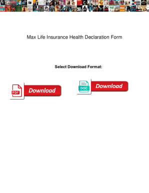 Fillable Online Max Life Insurance Health Declaration Form. Max Life ...