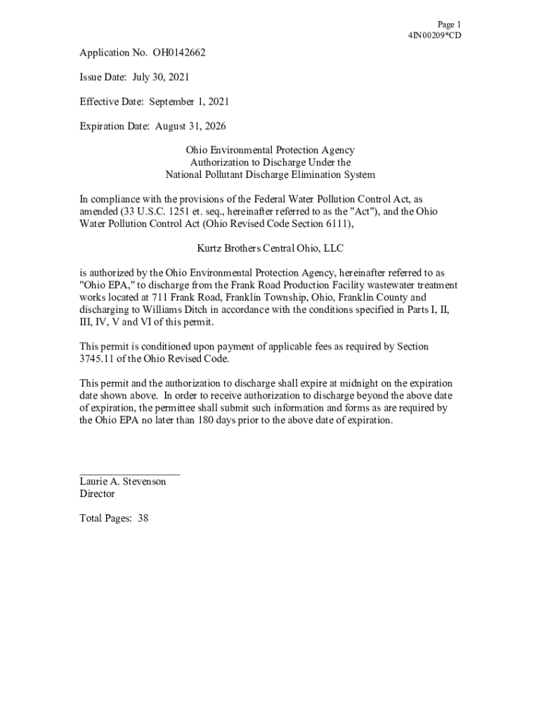 Fillable Online wwwapp epa ohio Expiration Date: August 31, 2026 Fax Email Print - pdfFiller